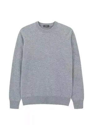 Boggi Milano Crew-neck Jumper In Wool And Cashmere - Grey