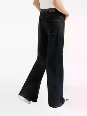 Brunello Cucinelli Contrast-stitch Wide-leg Jeans