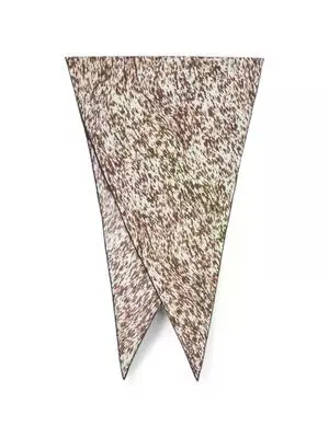 TOD'S Animal-print Diamond-shaped Scarf - White