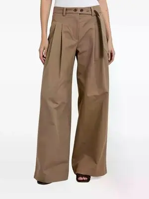 Brunello Cucinelli Pleated Belted Trousers - Brown