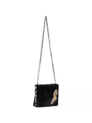 Philosophy Di Lorenzo Serafini Lightning-patch Leopard-print Clutch Bag - Black