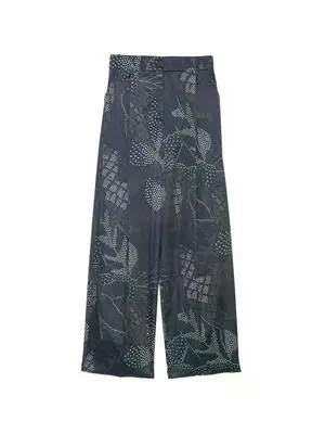 Emporio Armani Print Pallazzo Pants - Blue