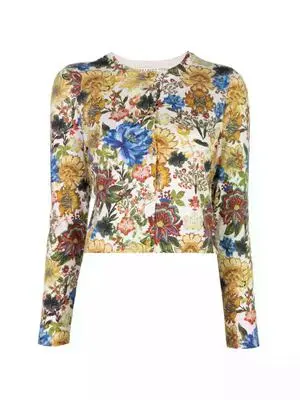 Alice + Olivia Cason Floral-print Cardigan - Neutrals
