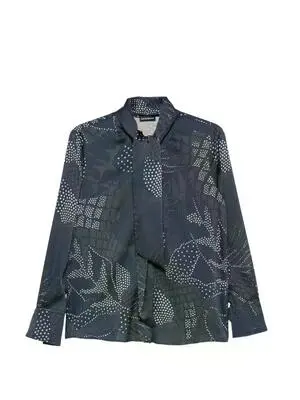 Emporio Armani Polka-dot Tie-neck Shirt