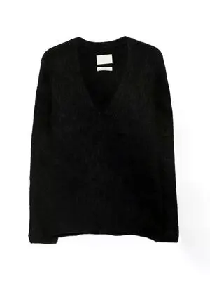 LAUREN MANOOGIAN V-neck Knitted Sweater - Black
