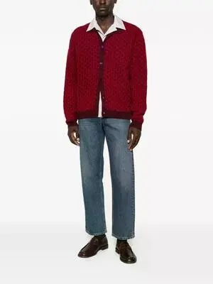 Nn07 Thor Geometric-patterned Polo Cardigan