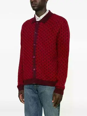 Nn07 Thor Geometric-patterned Polo Cardigan