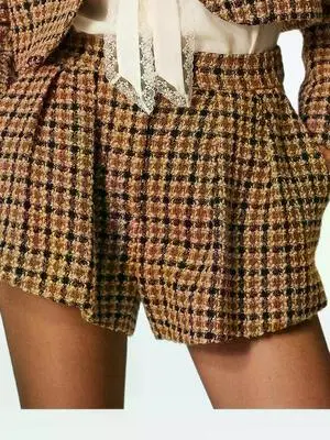 TWINSET Check Bouclé Shorts