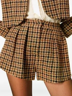 TWINSET Check Bouclé Shorts