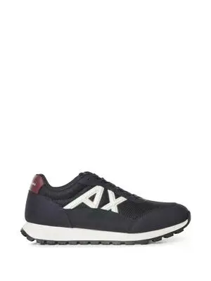 Armani Exchange Logo-patch Panelled Sneakers - Blue