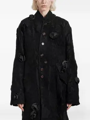 ALEKSANDR MANAMÏS Floral Roomy Jacquard Single-breasted Coat