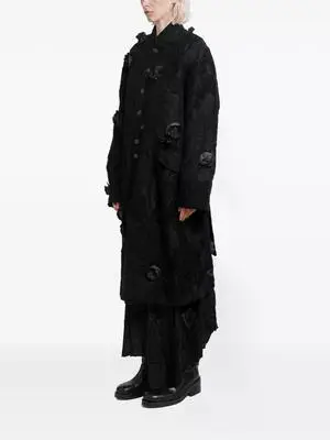 ALEKSANDR MANAMÏS Floral Roomy Jacquard Single-breasted Coat