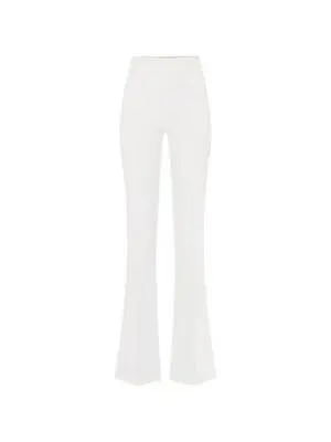 Elisabetta Franchi Trousers In Double Layer Stretch Crêpe And Satin Fabrics - Neutrals