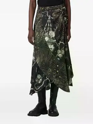 ALLSAINTS Arleen Animal-print Midi Skirt