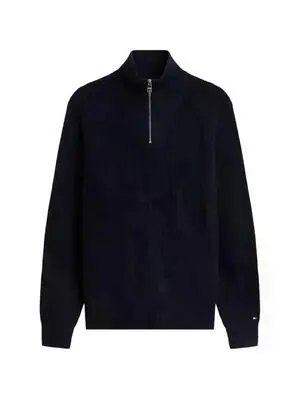 Tommy Hilfiger Ribbed-knit Quarter-zip Sweater - Blue