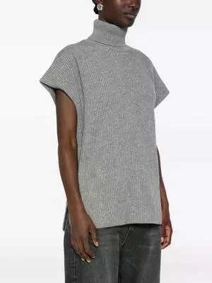 Max Mara Mstcobalto Roll-neck Sleeveless Sweater - Grey