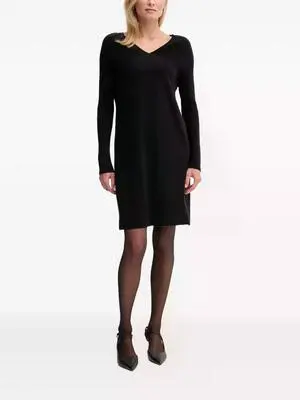BENETTON Ribbed-knit V-neck Mini Dress