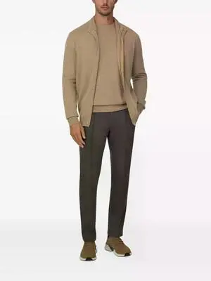 Boggi Milano Roll-neck Jumper Full-zip Wool Cashmere Mélange