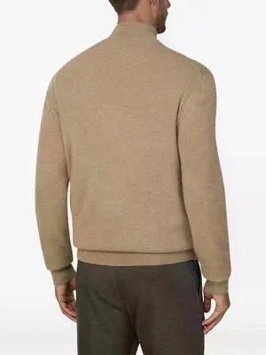 Boggi Milano Roll-neck Jumper Full-zip Wool Cashmere Mélange