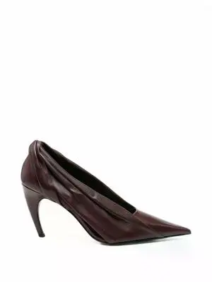 Khaite Eve Draped Leather Pumps - Red