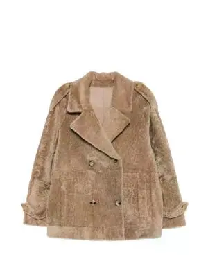 BLANCHA Double-breasted Shearling Coat