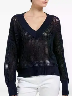 Brunello Cucinelli Open-knit V-neck Sweater