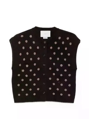 VANISE Polka-dot Button-up Gilet
