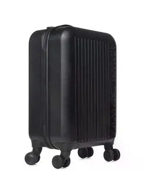 Armani Exchange Logo-embossed Ridged Suitcase - Black