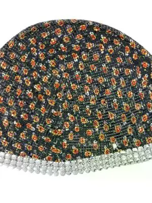 Rabanne Liberty Print Mesh Beanie With Silver Embellishments