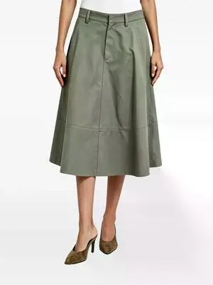 Brunello Cucinelli A-line Paneled Midi Skirt - Green