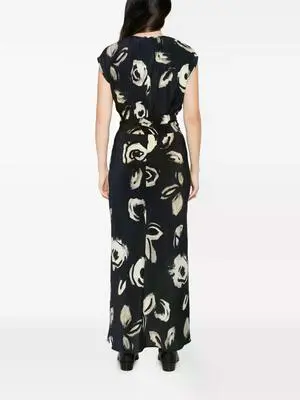 Max Mara Printed Tie-waist Midi Dress