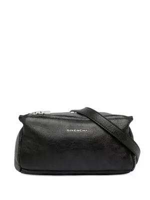 Givenchy 2000-2026 Mini Soft Grained Calfskin Pandora Crossbody Bag - Black
