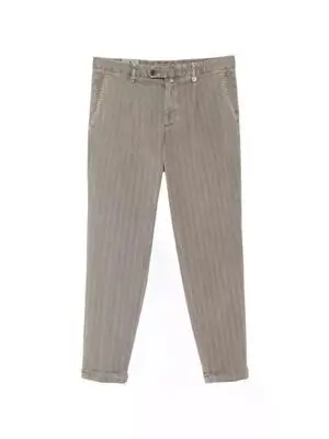 MYTHS Herringbone-pattern Pleated Trousers