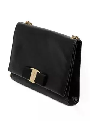 FERRAGAMO 2000-2026 Leather Vara Bow Chain Crossbody Bag