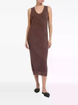 Brunello Cucinelli Sleeveless V-neck Midi Dress
