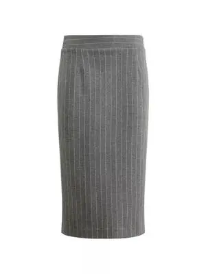 GAELLE PARIS Pinstripe-pattern Side-zip Skirt