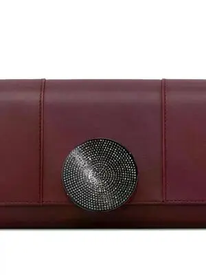 Perrin Le Disque Strass Leather Clutch Bag