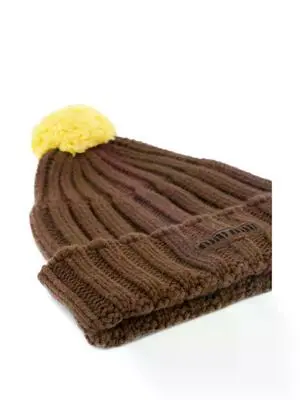 Miu Miu Pom-pom Ribbed-knit Beanie Hat
