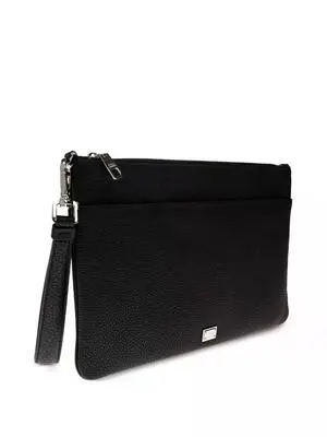 Dolce & Gabbana Logo-plaque Leather Clutch Bag