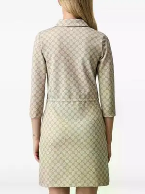 JOOP! Monogram-print Drawstring-waist Mini Dress