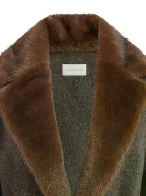 P.a.r.o.s.h Fur-collar Belted Single-breasted Coat