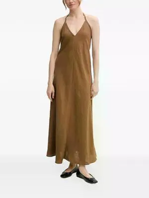 BENETTON Halterneck Backless Maxi Dress - Brown