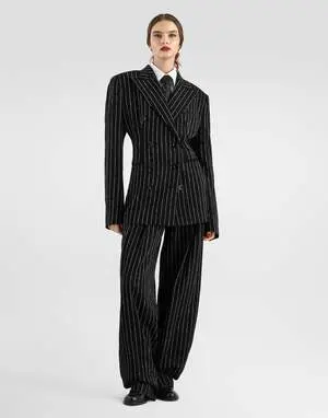 Dolce & Gabbana Pinstripe Virgin Wool Trousers Collection
