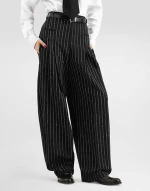 Dolce & Gabbana Pinstripe Virgin Wool Trousers Collection