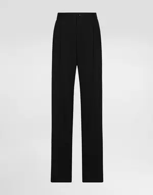 Dolce & Gabbana Flared Woolen Pants Pants And Shorts Wool - Black