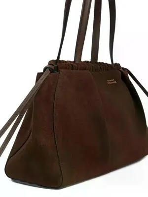 Tommy Hilfiger Drawstring Suede Shoulder Bag