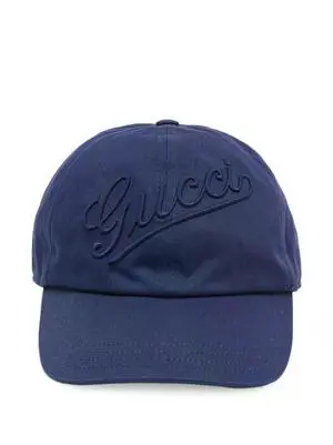 Gucci Logo Embroidered Baseball Cap - Blue