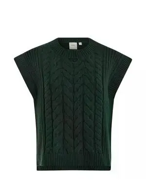 Varley Pixie Cable-knit Sweater Vest - Green