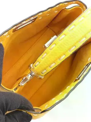 Fendi 2000-2010 Mini Leather Selleria Peekaboo Iconic Satchel