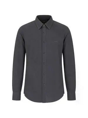 Hugo Regular-fit Shirt In Cotton Poplin With Embroidered Logo - Blue